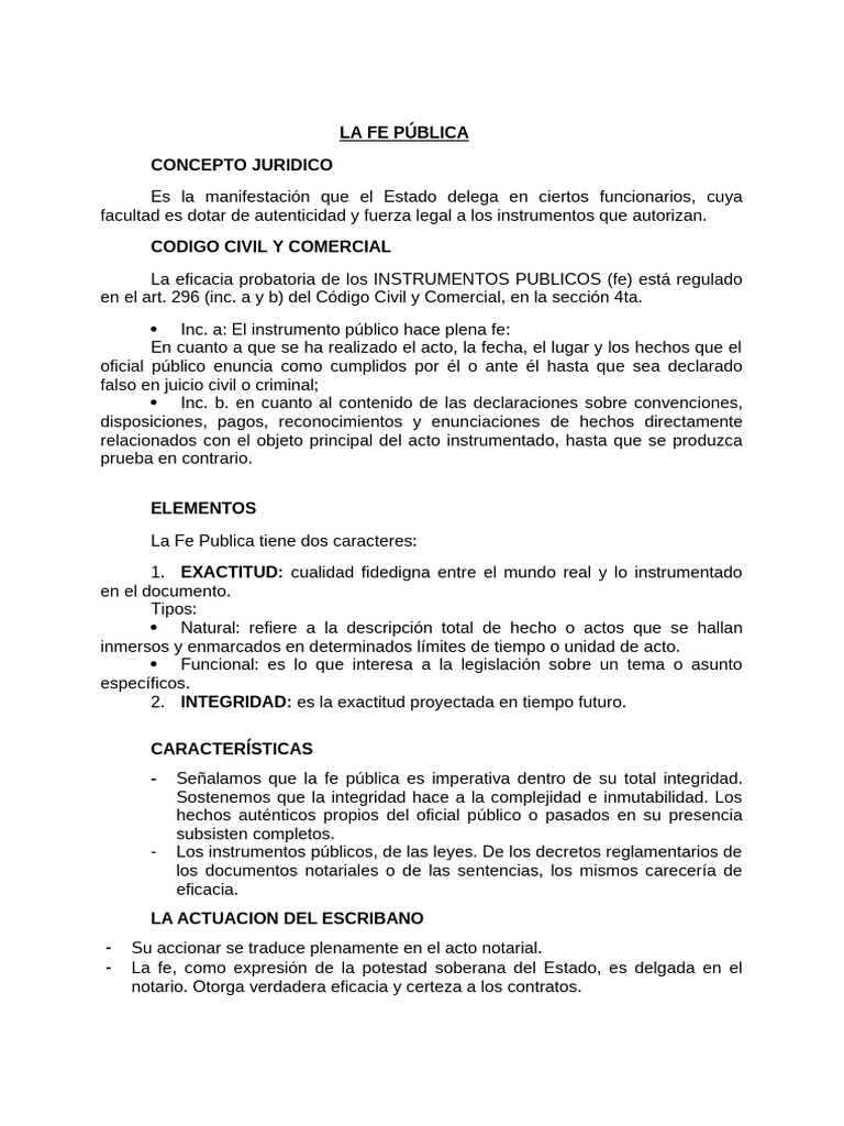 Notarial Fe Pública | PDF