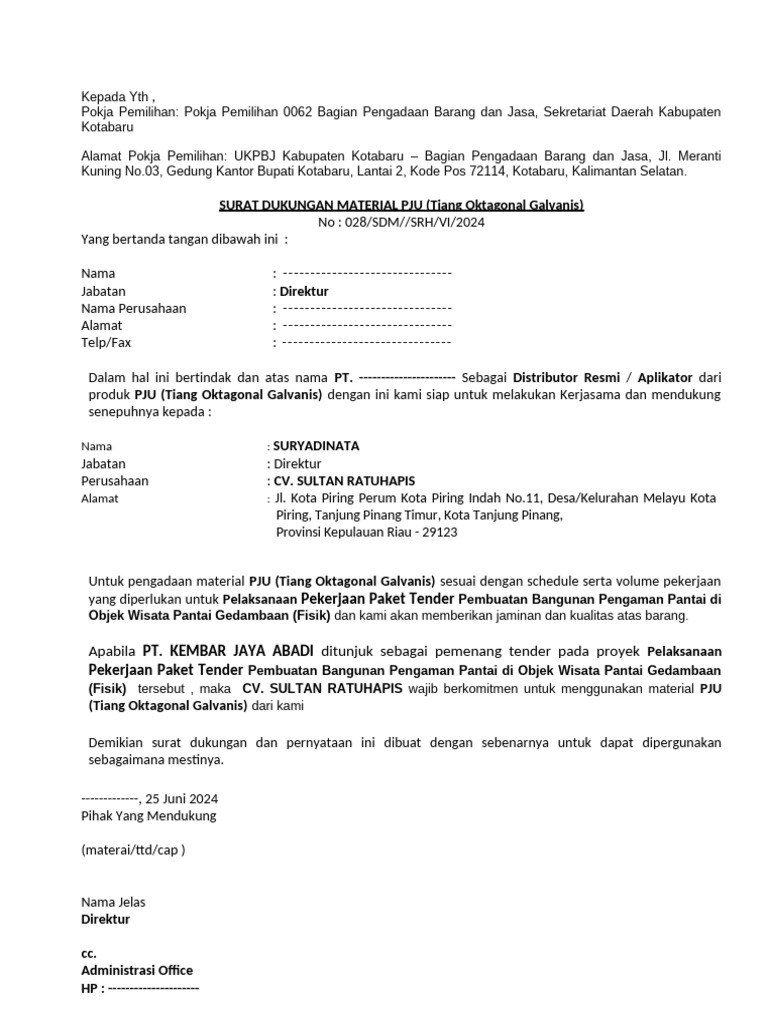 Dukungan Material PJU Tiang Oktagonal Galvanis | PDF Dukungan Material PJU Tiang Oktagonal Galvanis | PDF