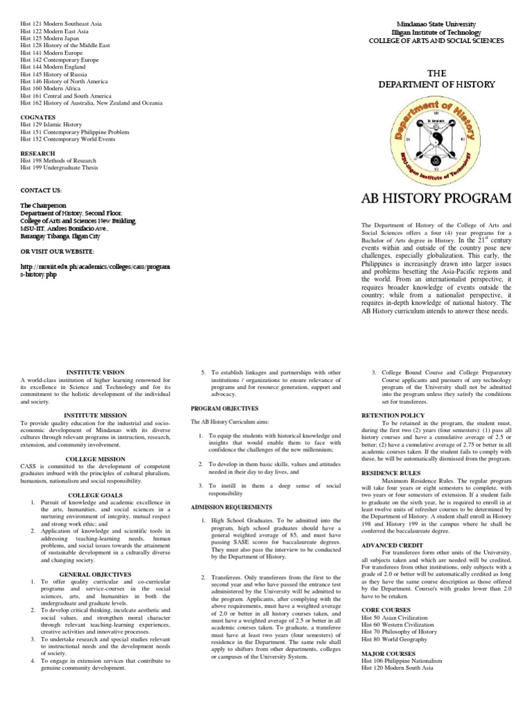 History Brochure | PDF | Social Science | Curriculum