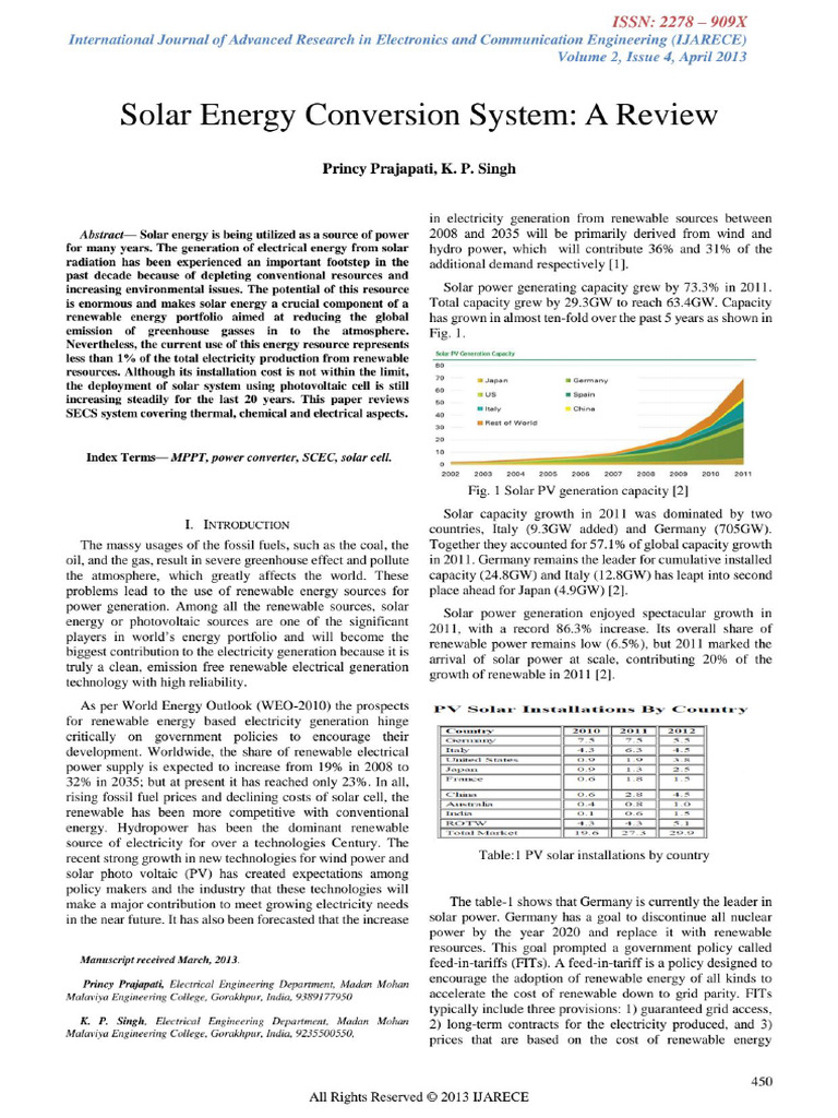 Solar Energy Conversion | PDF