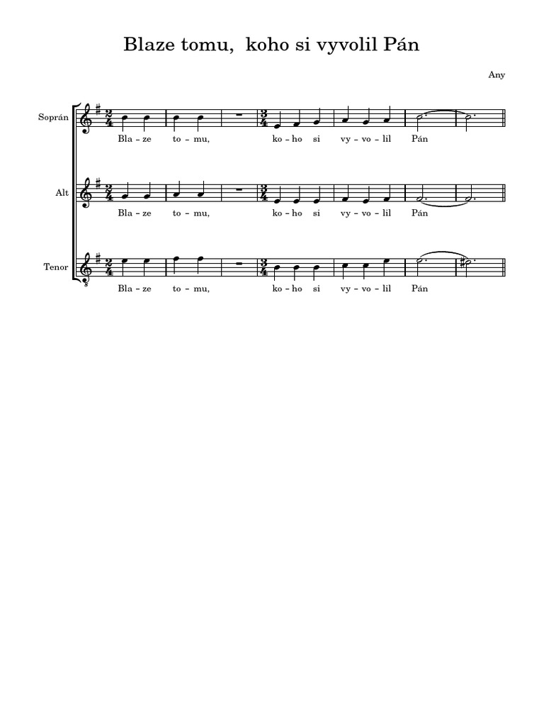 Blaze Tomu, Koho Si Vyvolil Pán | PDF