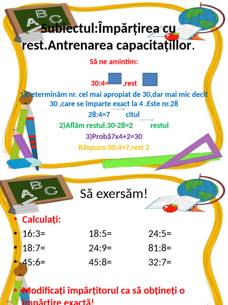 Impartirea Cu Rest | PDF