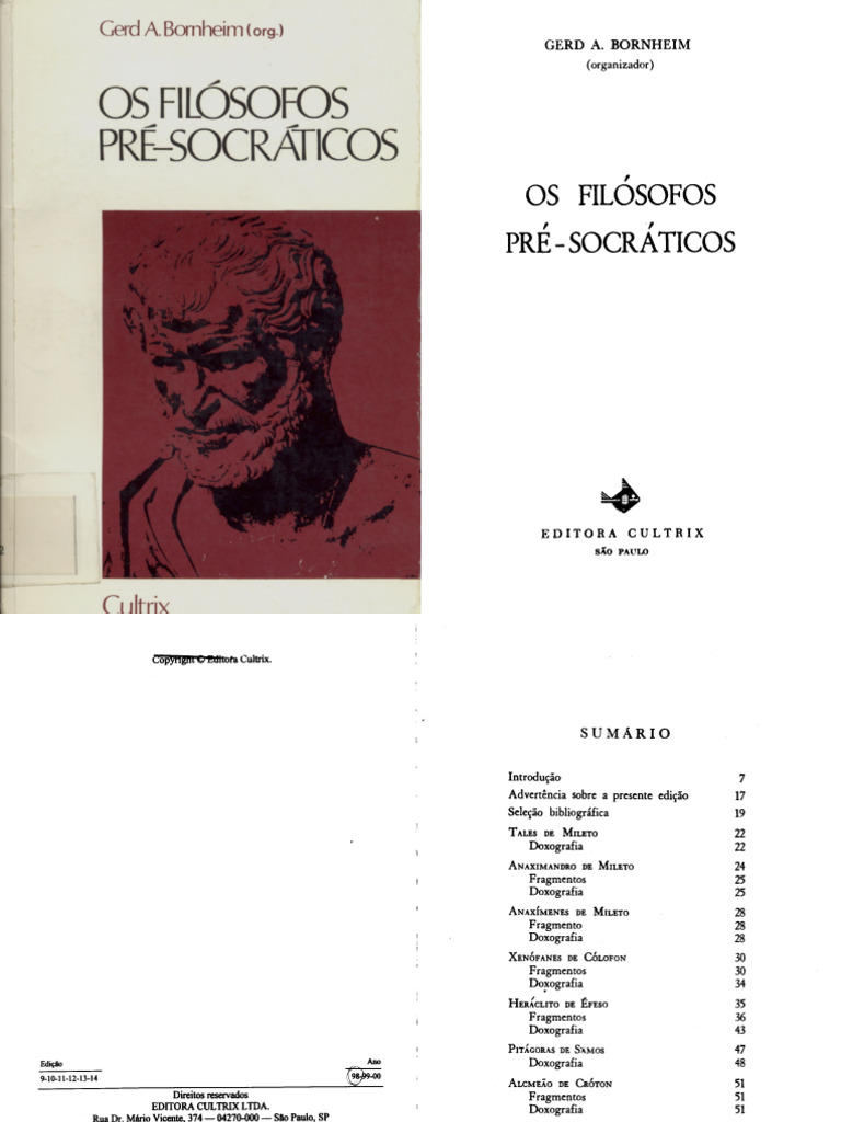 Gerd A. Bornheim - Os Fil+ Sofos Pr+®-Socr+íticos | PDF