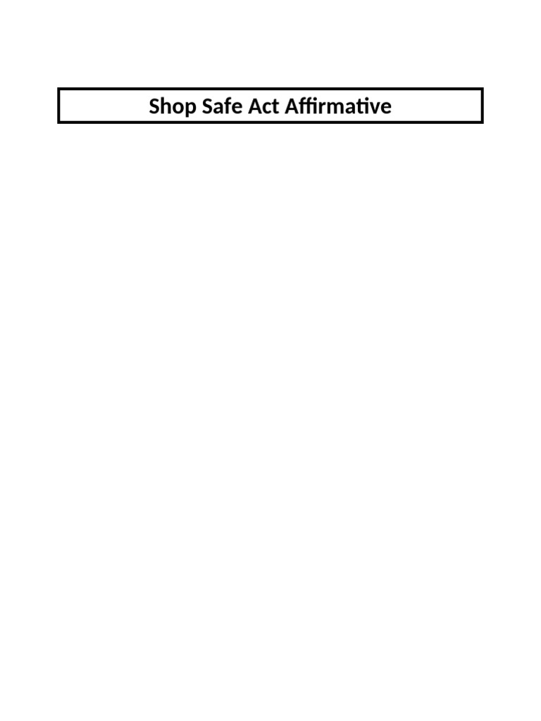 Aff - Shop Safe - NDCA Novice 24-25 | PDF