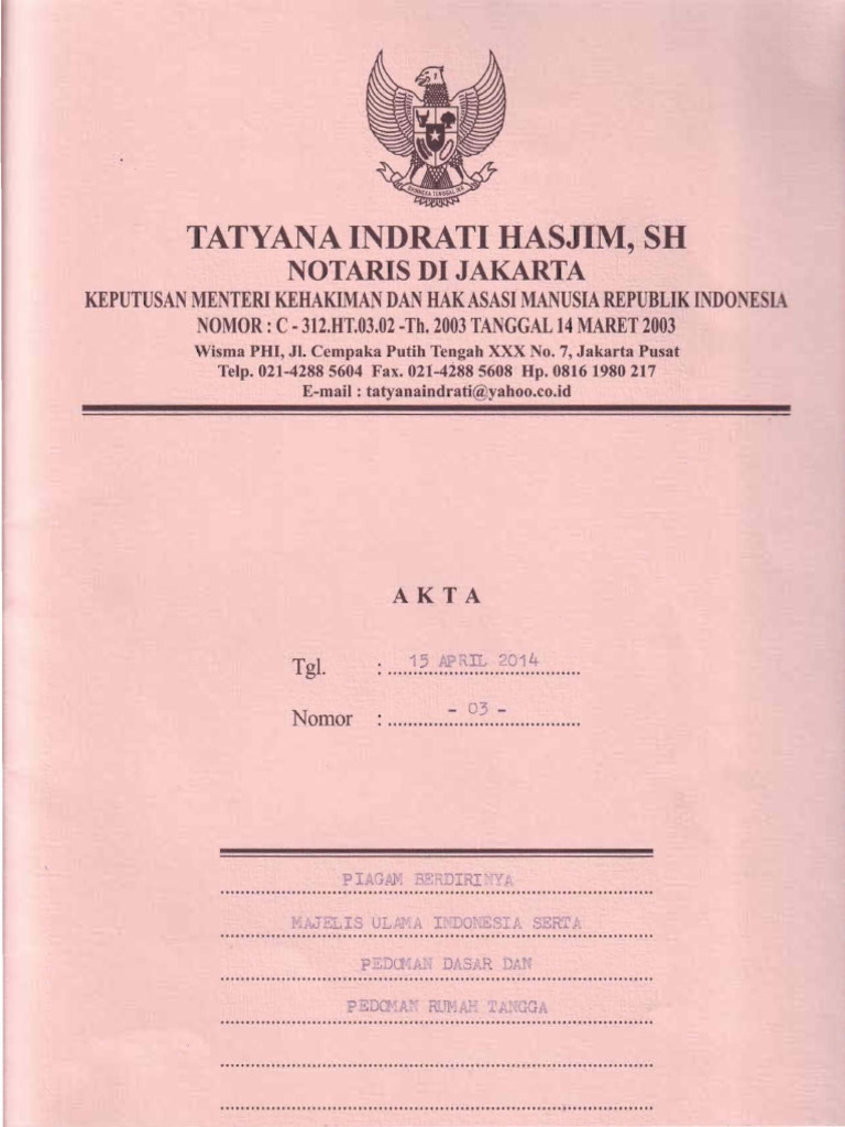 Akta Pendirian MUI | PDF