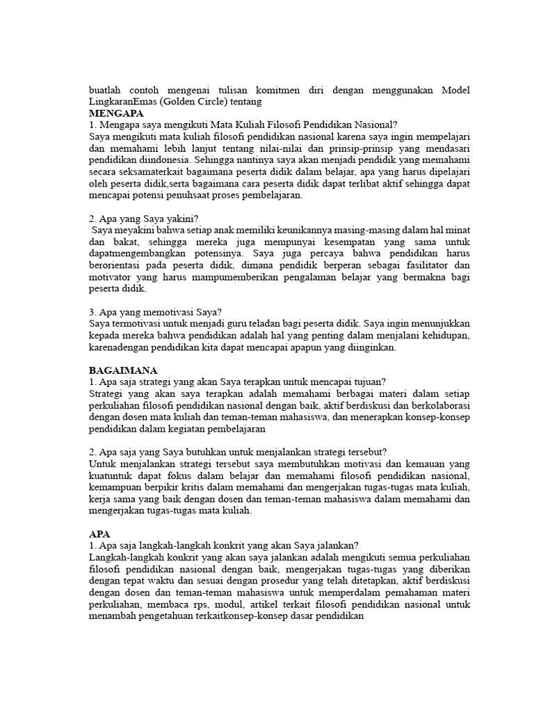 Tugas 3 (Komitmen Diri) | PDF