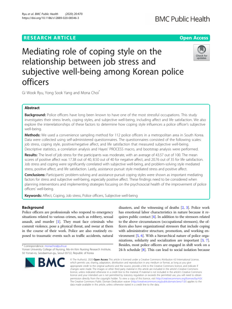 Mediating Role of Coping Style On The Relationship Between Job Stress ...