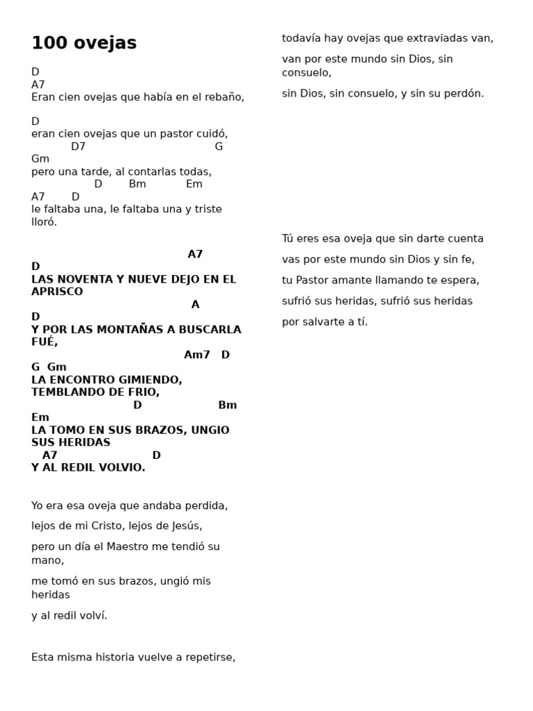 100 Ovejas Acordes | PDF