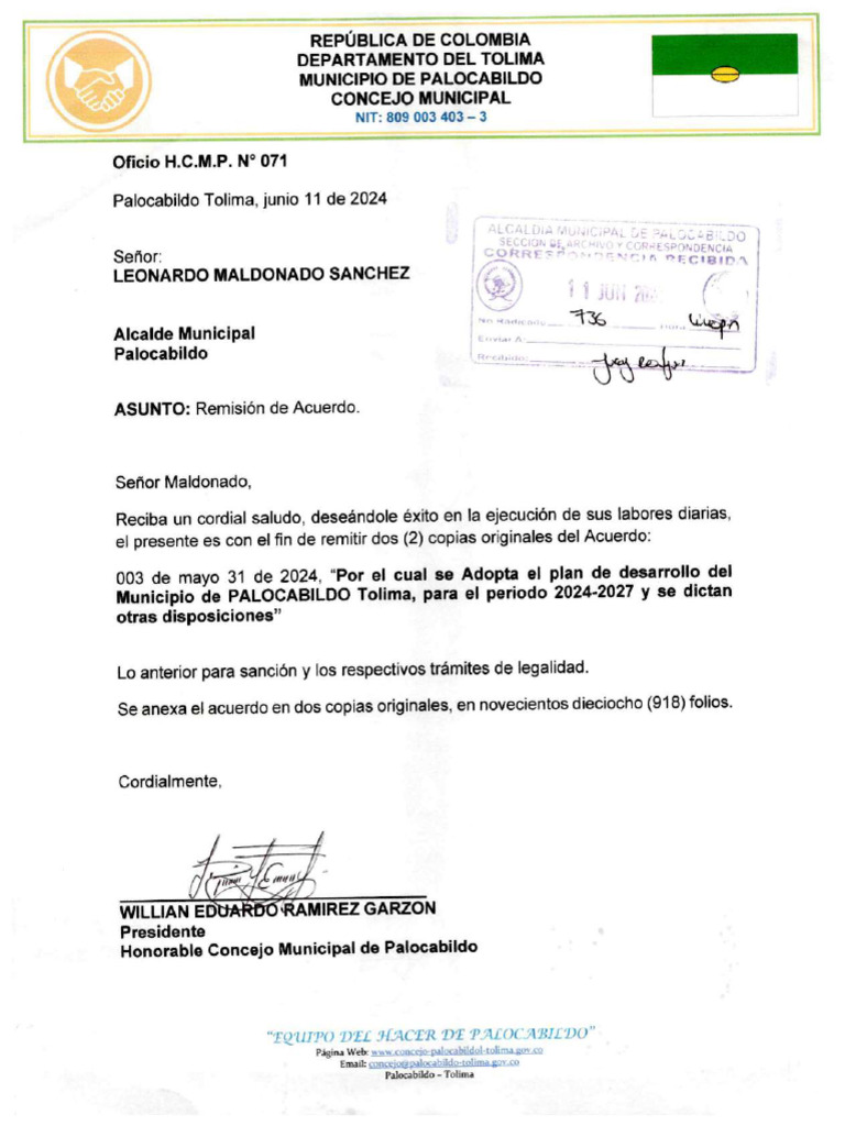 ACUERDO No 003 Plan de Desarrollo 2024 2027 | PDF