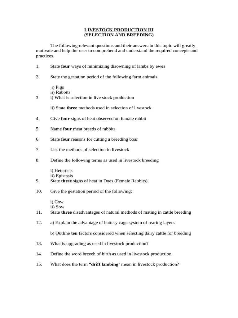 Livestock Breeding and Selection Guide | PDF | Pig | Sheep