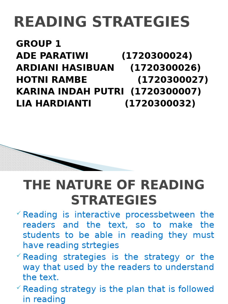 Reading Strategies Power Point | PDF | Speed Reading | Reading ...