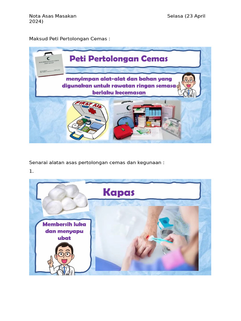 Alatan Dan Bahan Asas Pertolongan Cemas | PDF