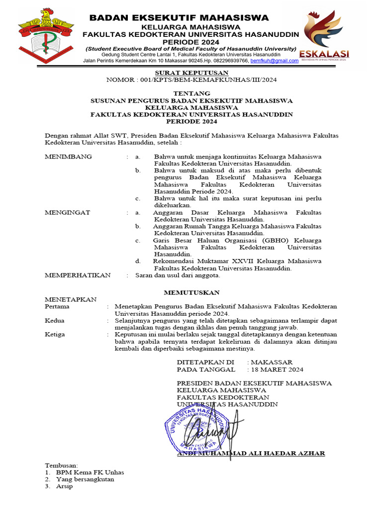 001 - SK Bem Periode 2024 | PDF