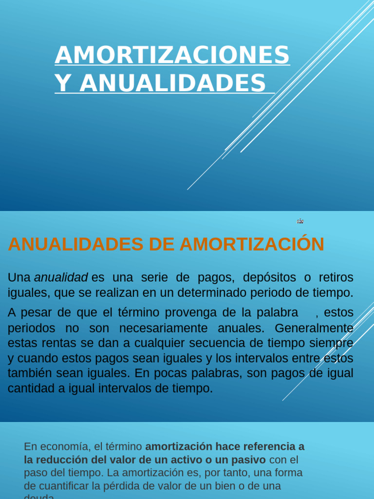 Amortizaciones y Anualidades | PDF