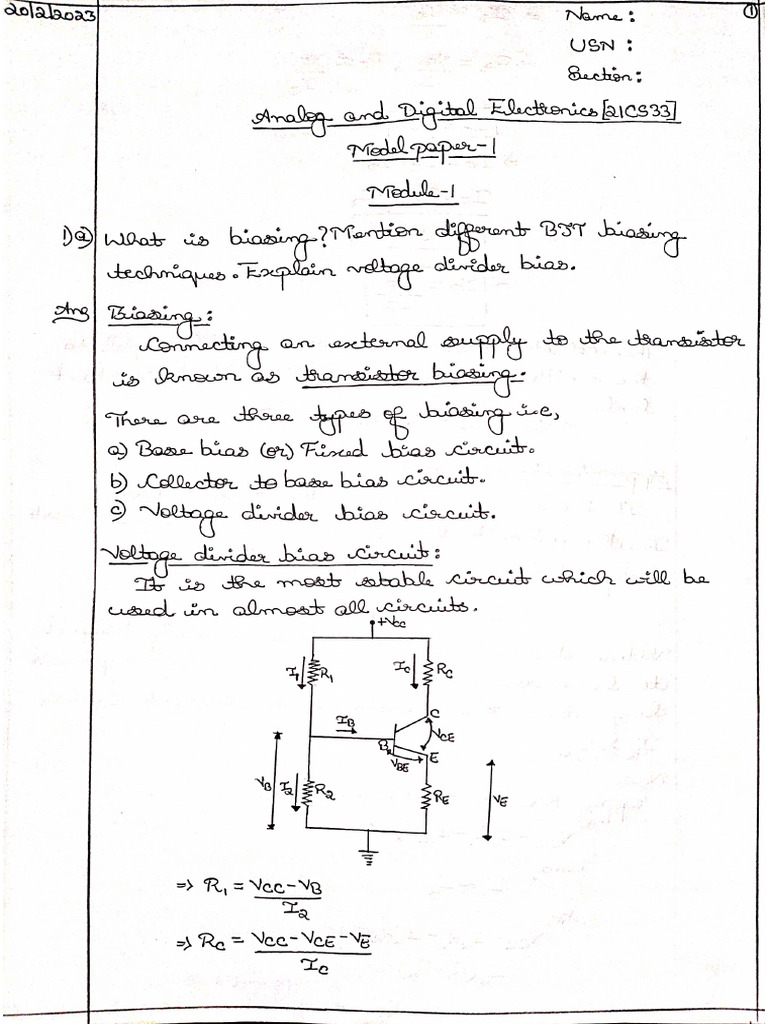 ADE Model Paper 1 | PDF