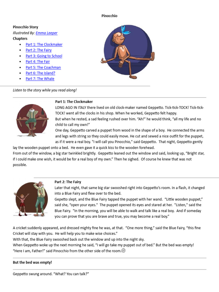 Pinocchio Story | PDF