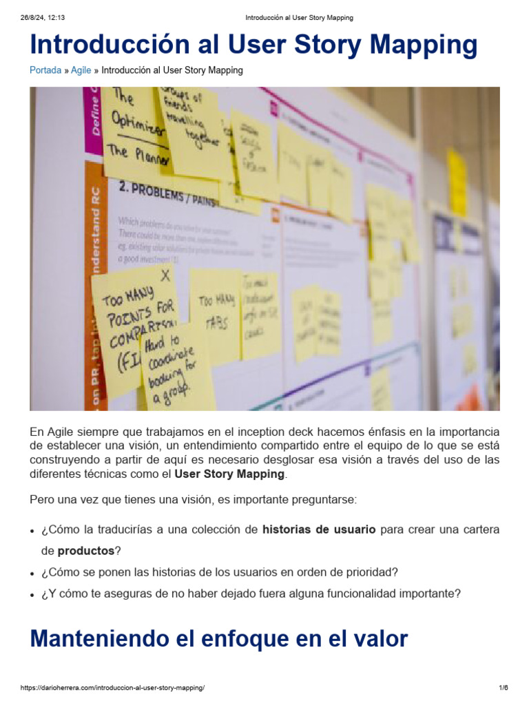 Introducción Al User Story Mapping | PDF