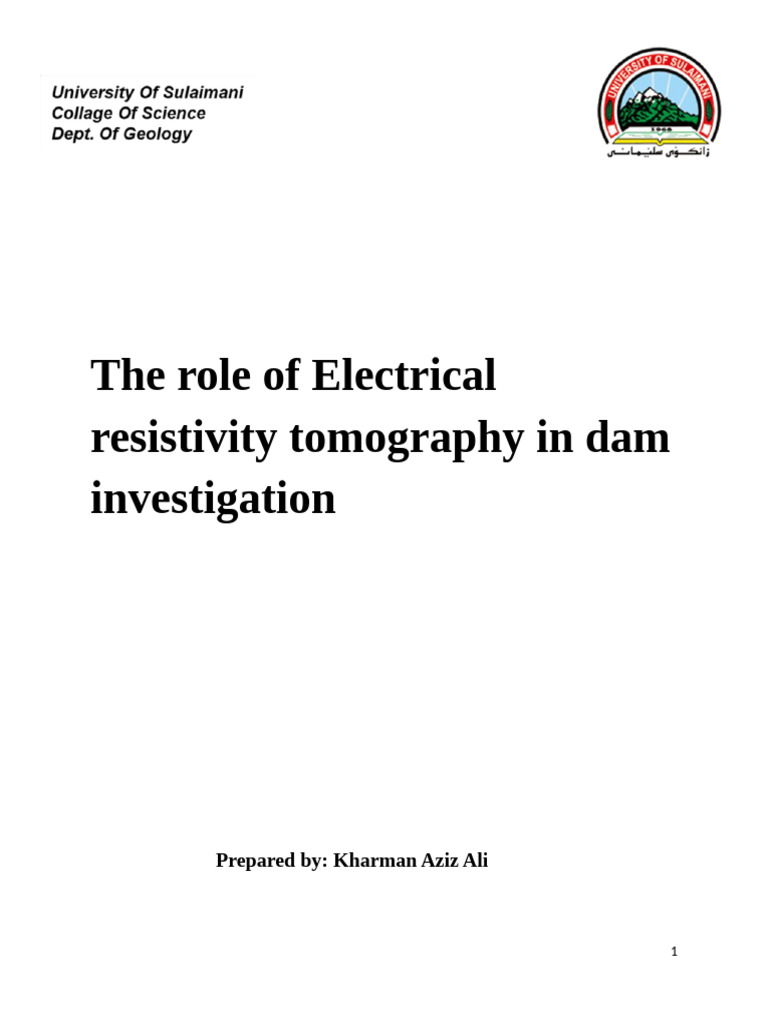 The Role of Electrical Resistivity Tomography in Dam Investigation | PDF