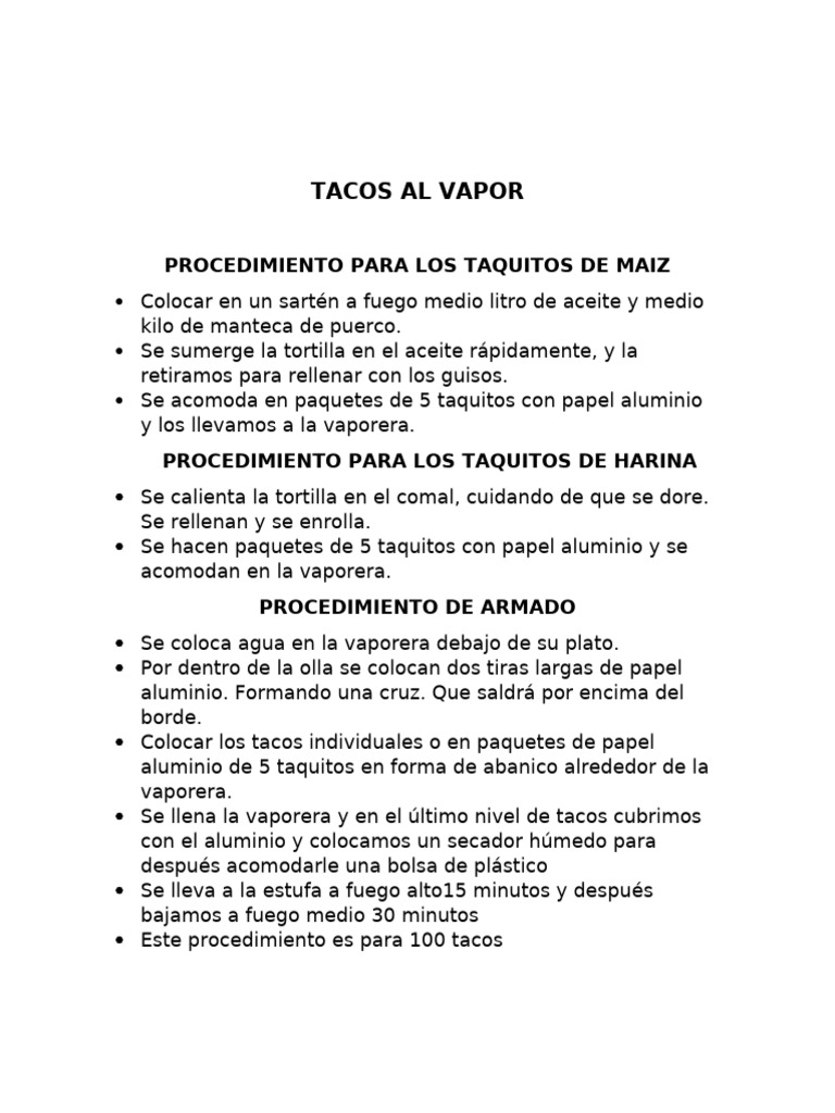 Receta De Tacos Pdf