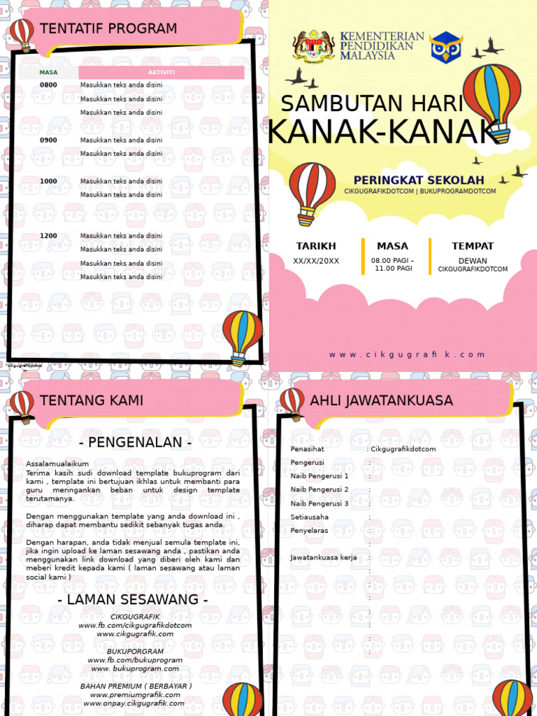 Contoh Buku Program Hari Kanak-Kanak | PDF