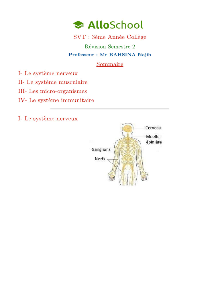 SVT 3ac Révision Semestre 2 | PDF