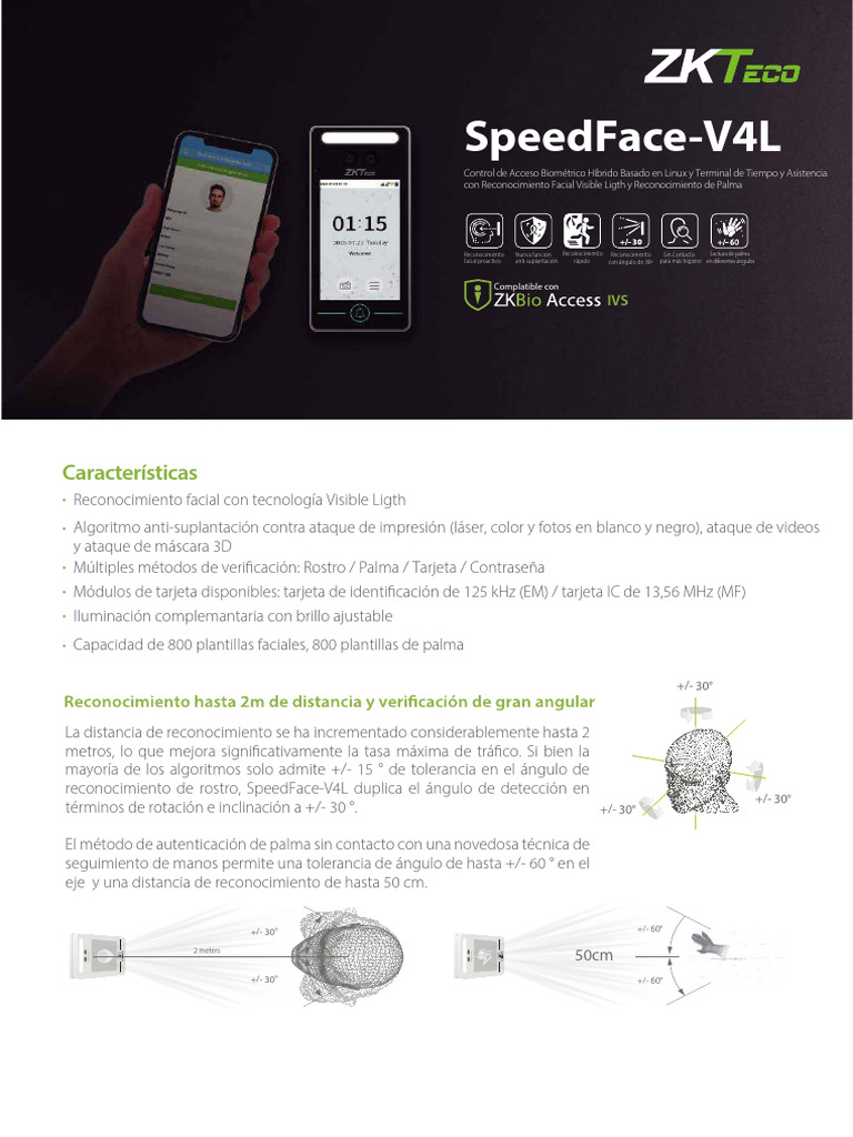 Ficha Técnica - Speedface V4L | PDF