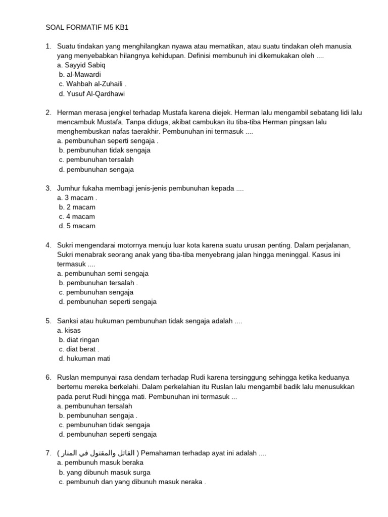 Soal Formatif Modul 5 | PDF