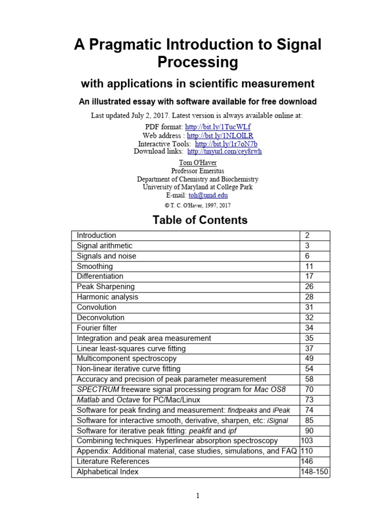 Intro To Signal Processing | PDF