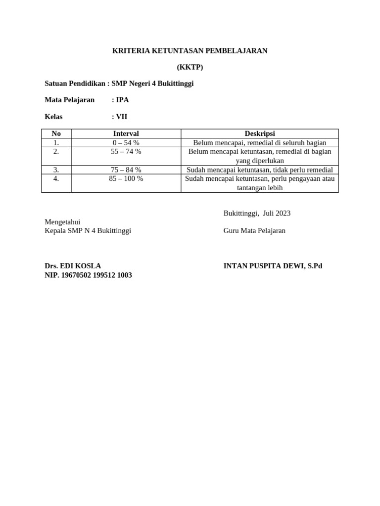 KKTP Ipa Kelas 7 | PDF