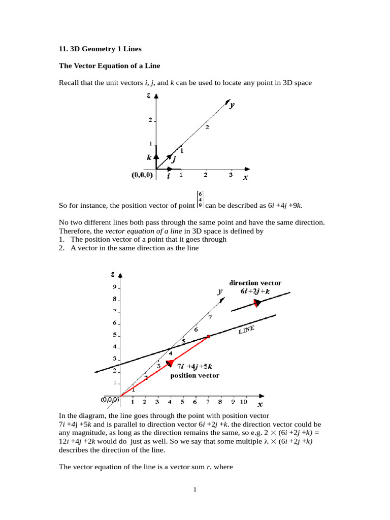011 3D Geometry Part 1 Points and Lines | PDF | Line (Geometry) | Teaching Methods & Materials