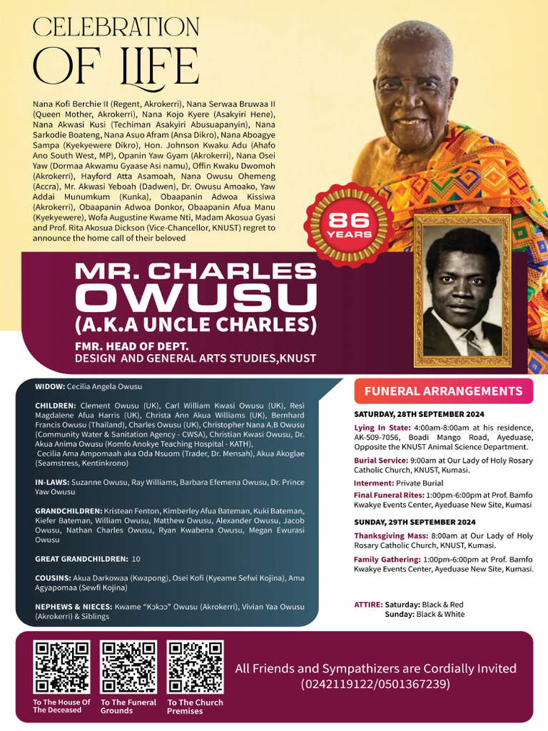 Funeral Poster (MR Charles Owusu) | PDF