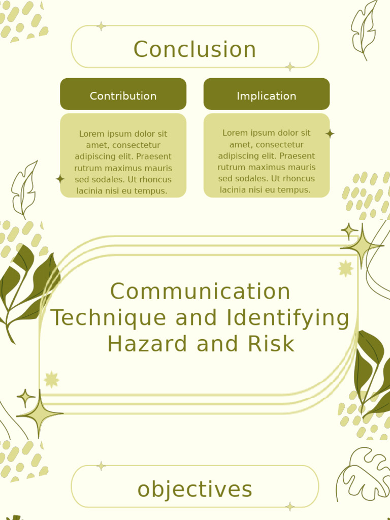 Communication Technique Ohs Identifiying Hazard and Risk 1 | PDF
