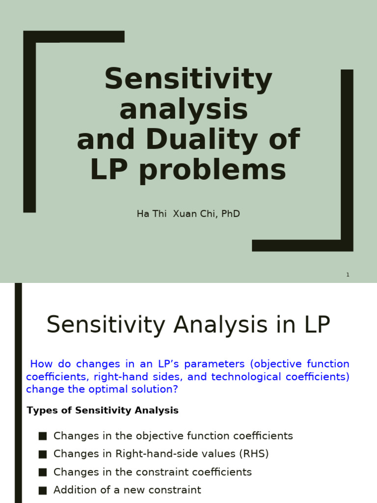 C7-Sensitivity Analysis and Duality of LP Problems | PDF