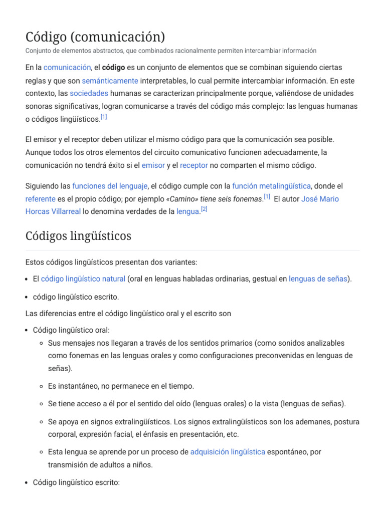 Código (Comunicación) - Wikipedia, La Enciclopedia Libre | PDF ...
