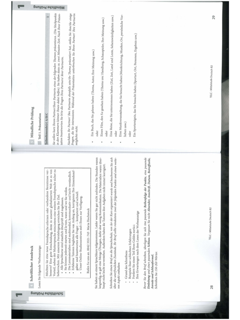 Mundliche Ausgabe b2 Telc 1 | PDF