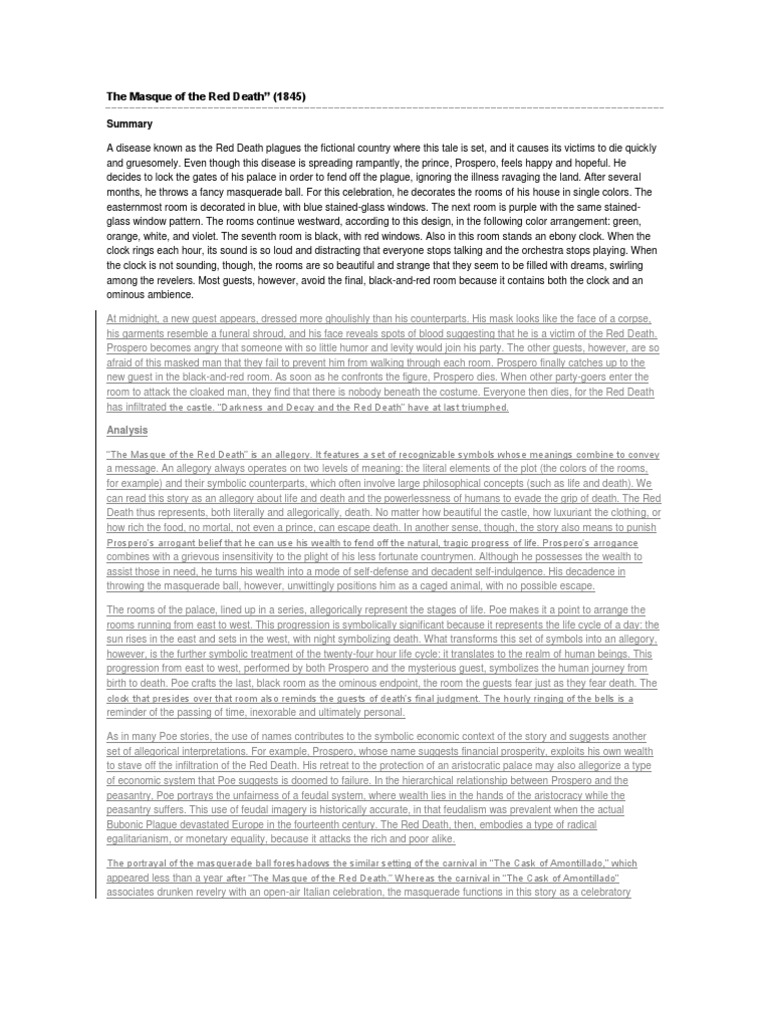 The Masque of The Red Death | PDF | Death