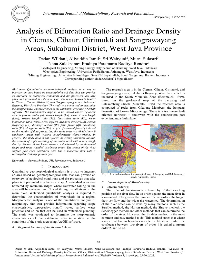 Analysis of Bifurcation Ratio and Draina | PDF