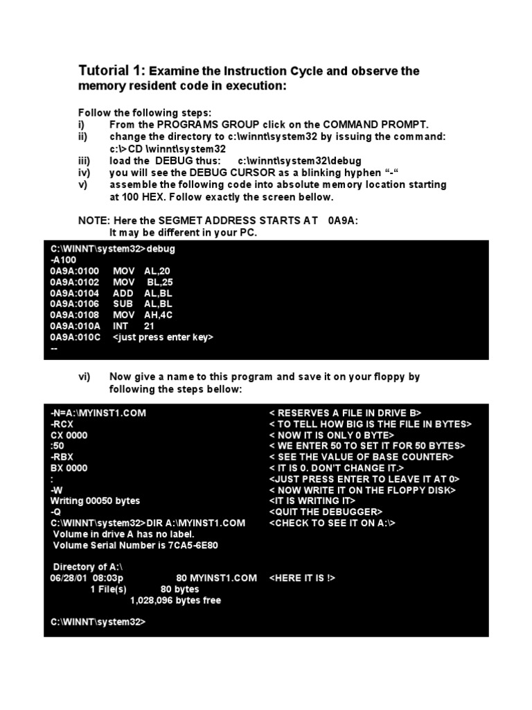 Tutorial 1 | PDF | Instruction Set | Computing