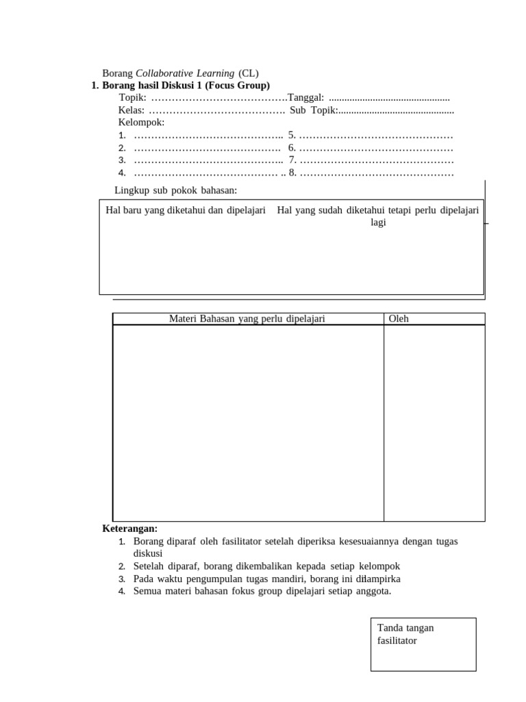 Borang Collaborative Learning | PDF | Career & Growth | Art