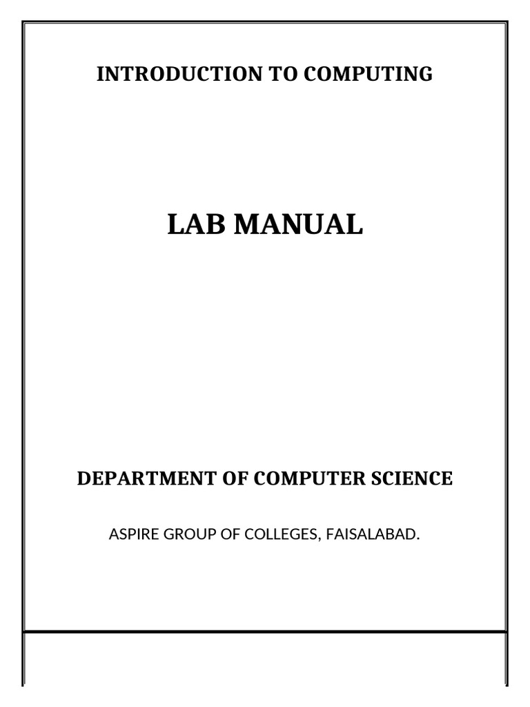 Lab Manual ICT Updated Edit | PDF