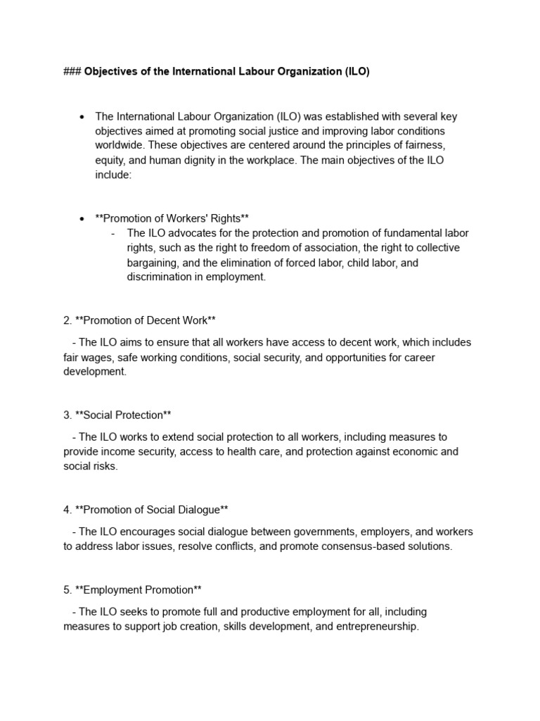 objects of ILO | PDF