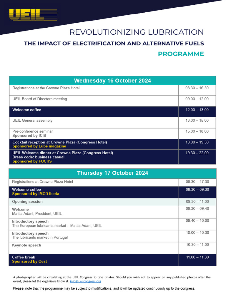 UEIL 2024 Congress - Preliminary Programme (August 2024) | PDF