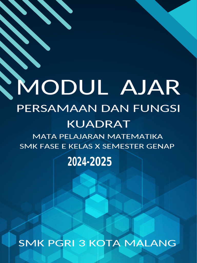 Modul Ajar Matematika - Memahami Persamaan Dan Fungsi Kuadrat - Fase E | PDF