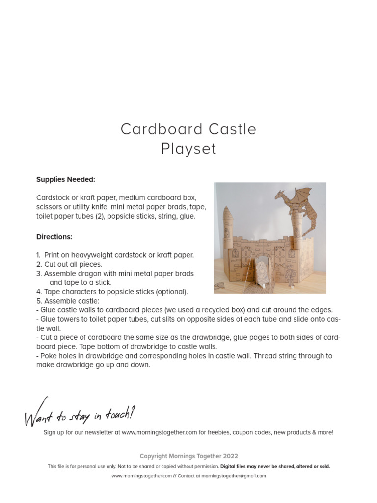 Cardboard Castle Playset | PDF | Home & Garden
