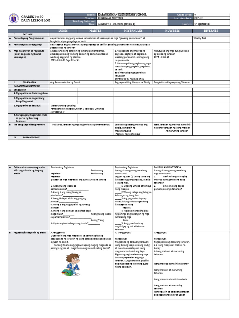 DLL - Epp 5 - Q1 - W4 | PDF