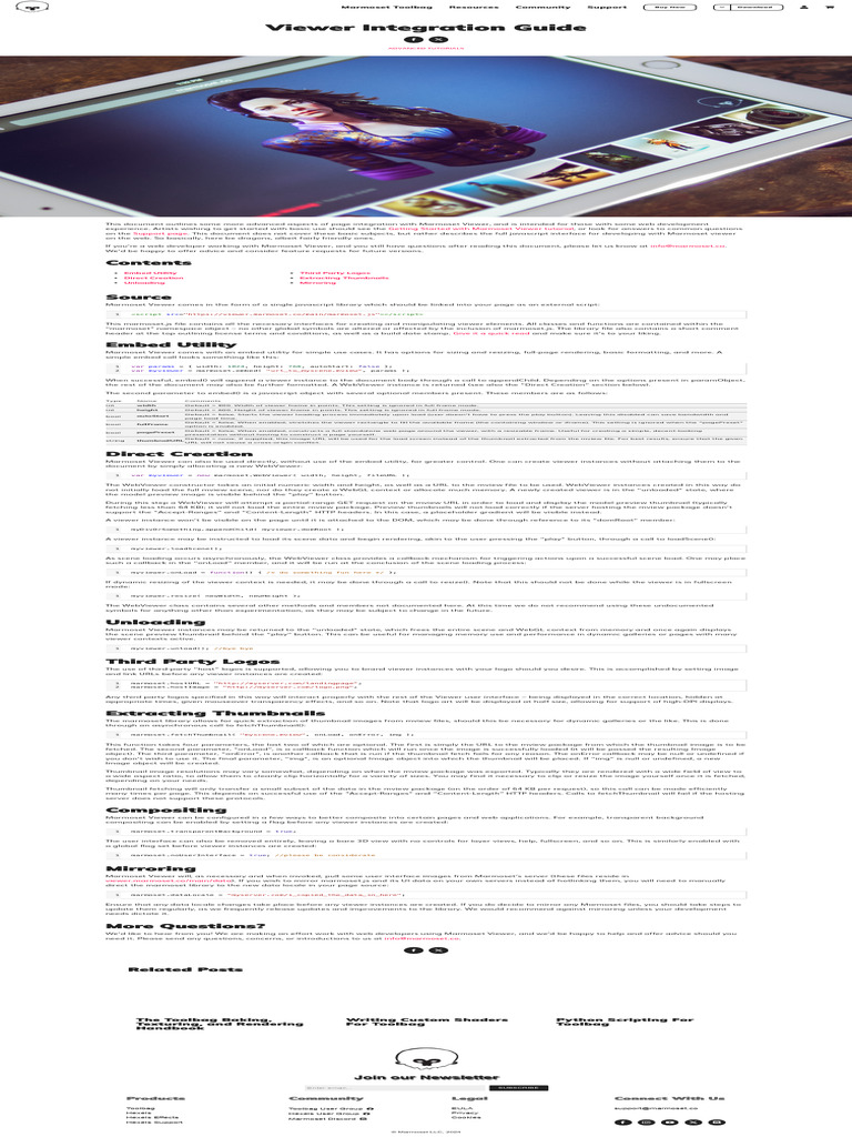 Viewer Integration Guide - Marmoset | PDF