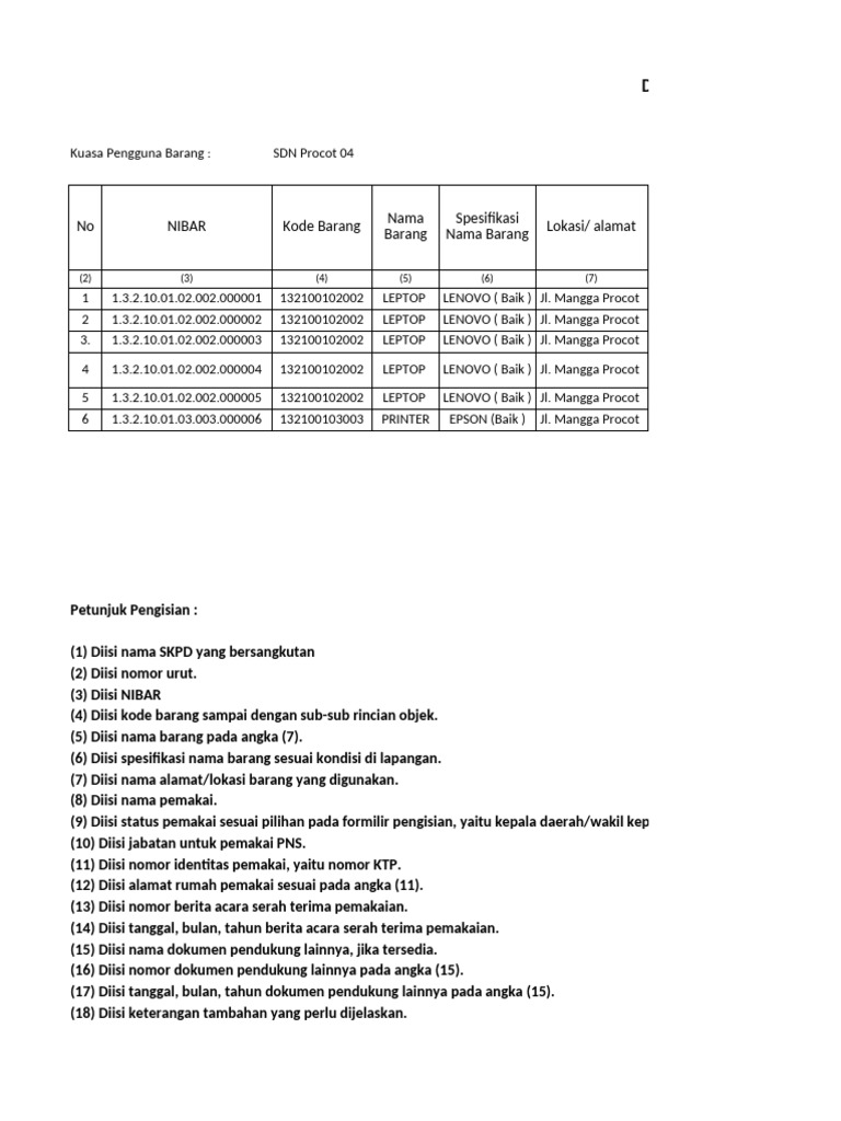 FORMAT Lampiran 47 | PDF