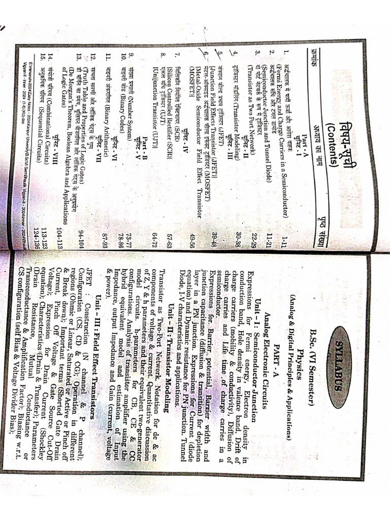 Analog Digital Principles Application 2nd Paper Bsc 6 Sem Easy