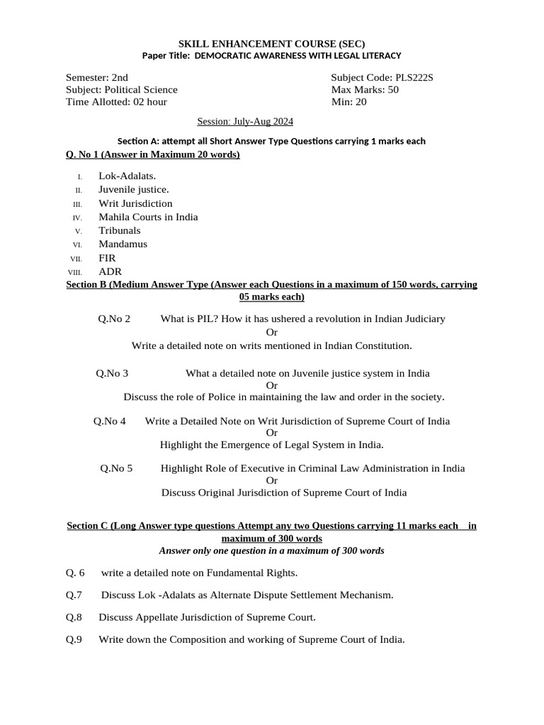 Revised Paper 2nd Semester | PDF