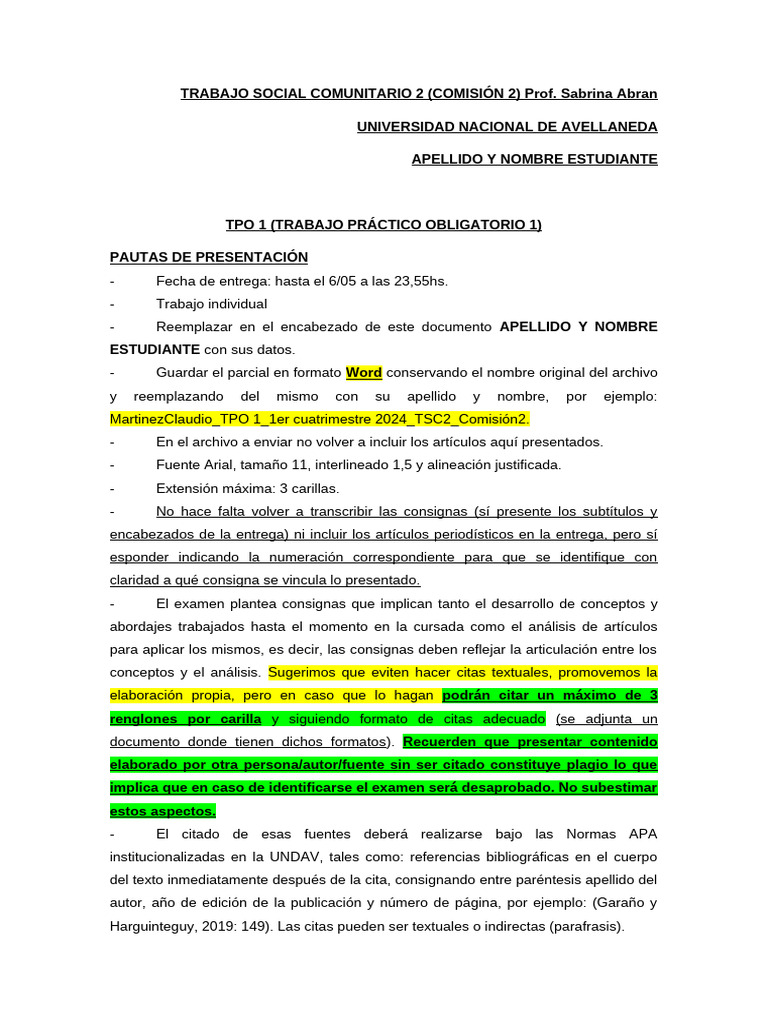 Consignas Tpo 1 1er Cuatrimestre 2024 | PDF